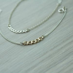 Sterling Silver Flat Link, Combined Chain Bracelet, a Super Unique ...