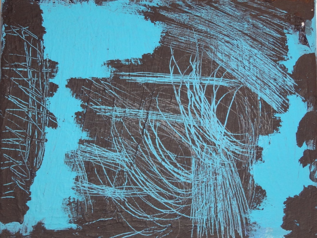 Blue Primordial Painting: Becker Beste No. 117 Abstract - Etsy