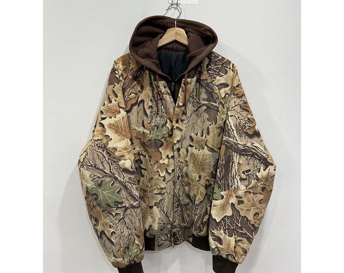 Vintage Real Tree Camo Jacket Zip up Hooded Mossy Oak - Etsy