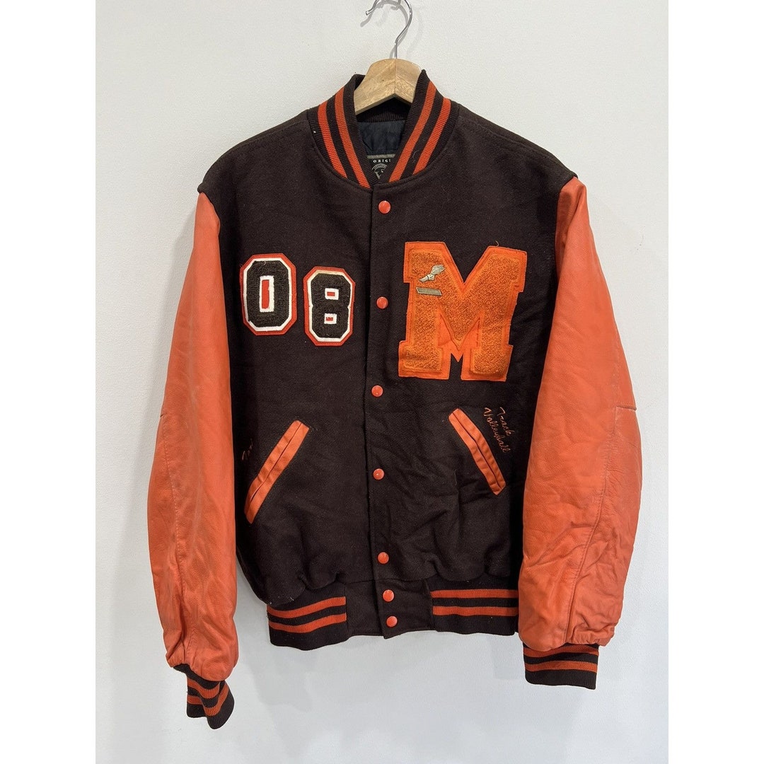 Vintage Brown and Orange Letterman Varsity Jacket - Etsy