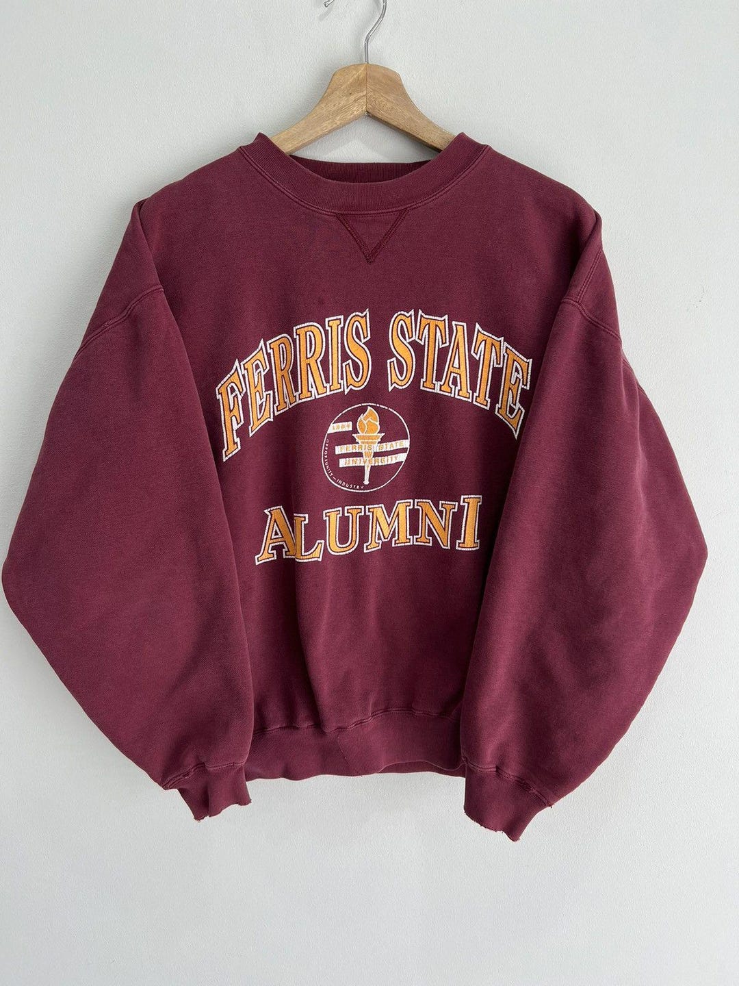 Vintage Burgandy Ferris State University Sweater Sweatshirt - Etsy