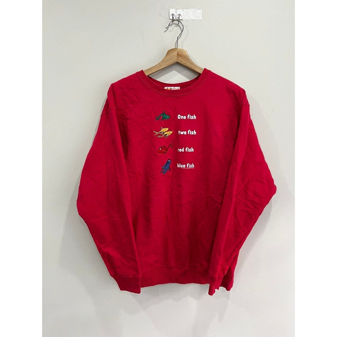 Vintage 1996 Dr. Seuss One Fosh Two Fish Sweater Sweatshirt - Etsy