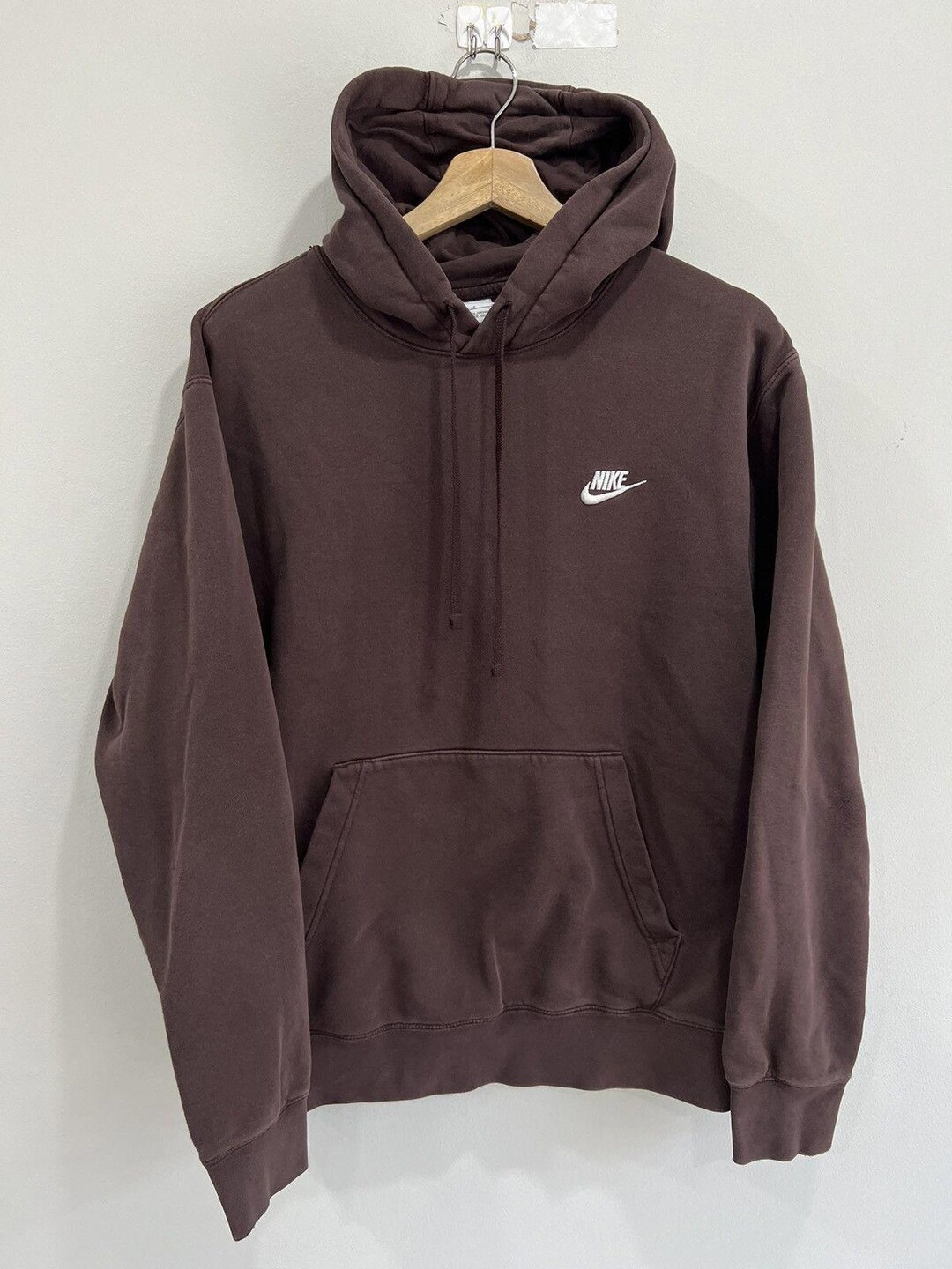 Vintage Y2K Nike Hoodie Swoosh Check Chocolate Brown - Etsy