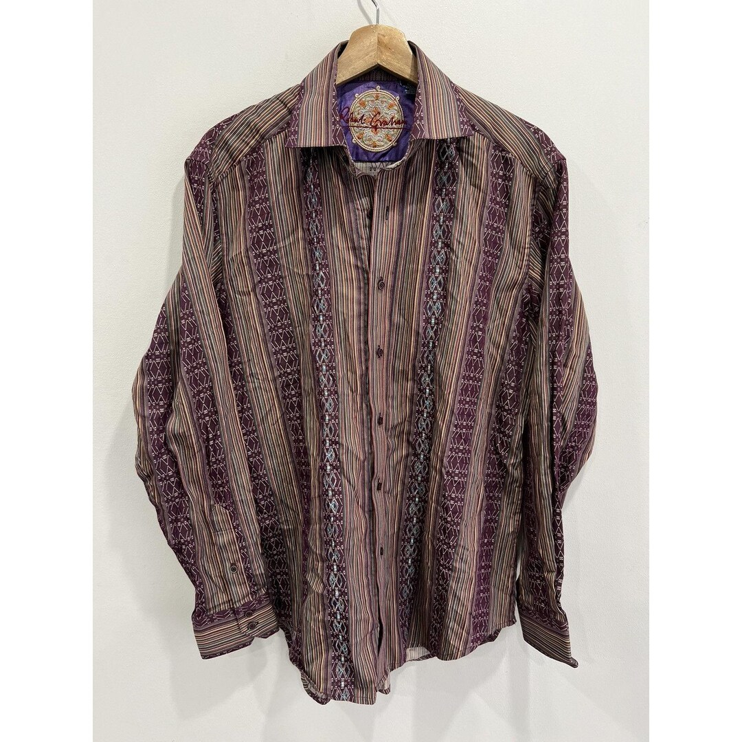 Robert Graham Button up Striped Shirt Medium - Etsy