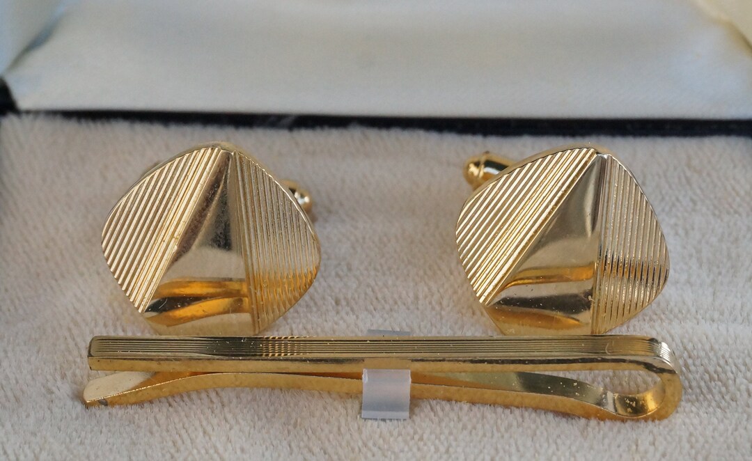 Vintage French Cuff Links & Tie Clip, 1960s - Etsy