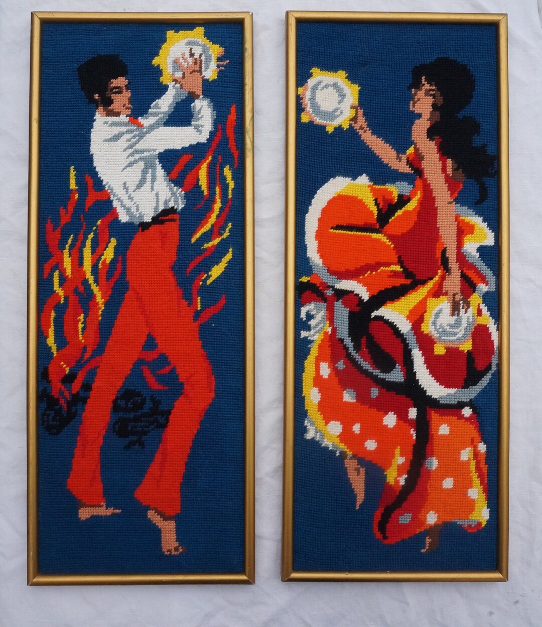 Set of 2 Canvases , 2 Spanish Flamenco Dancers, Needlepoint Finish - Etsy
