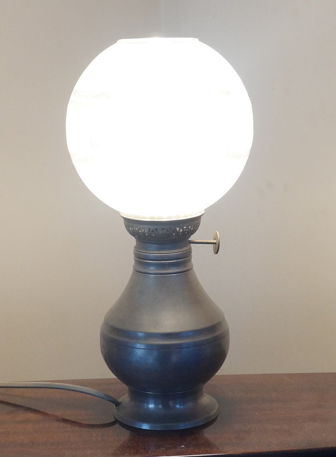 Vintage Pewter Table Lamp 1950s - Etsy