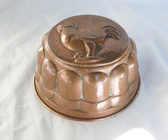 Antique Copper Cake Pan Lined With Tin Decorated With a - Etsy