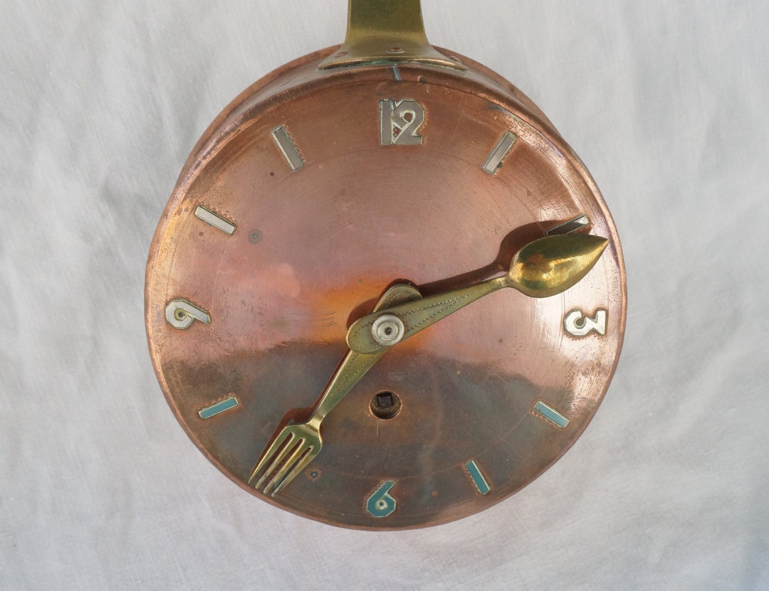 Vintage Copper Clock, Pan-shaped, 1950s - Etsy
