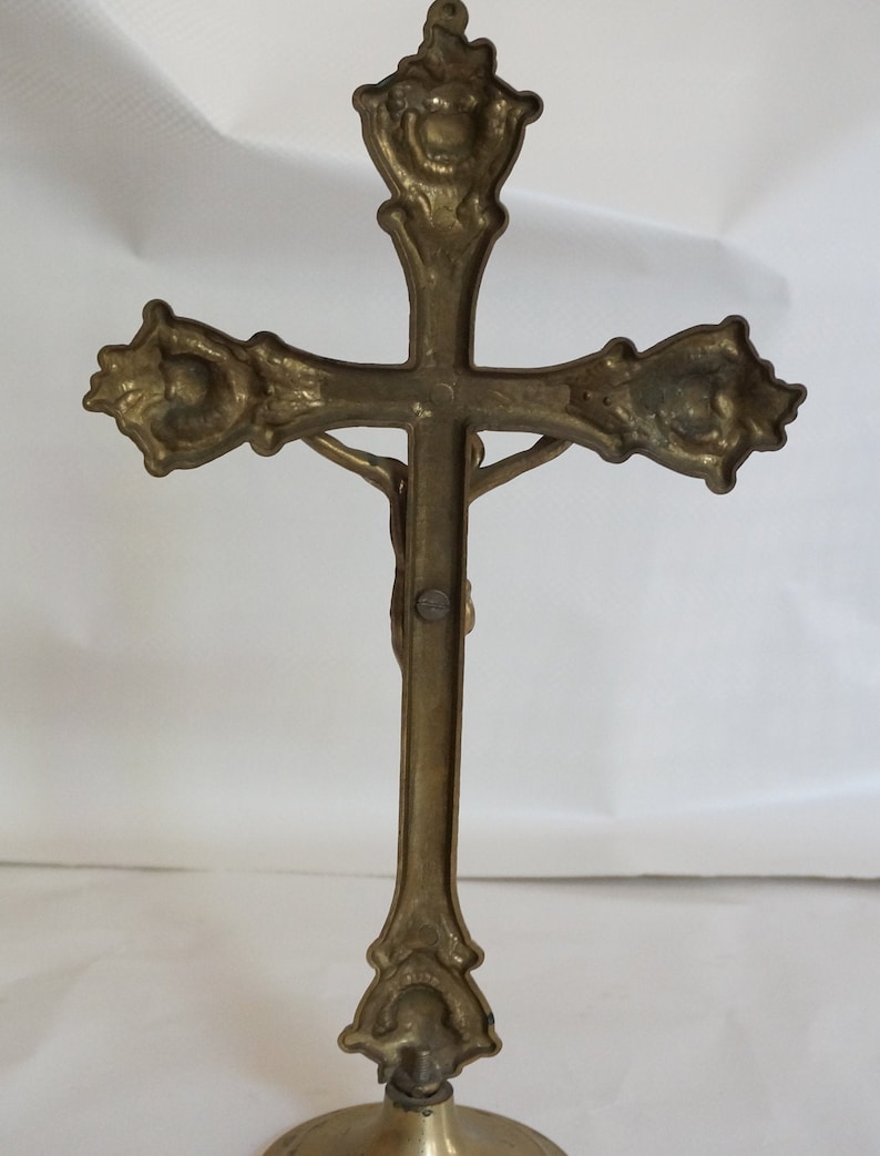 Large Brass or Yellow Copper Crucifix 1950s - Etsy