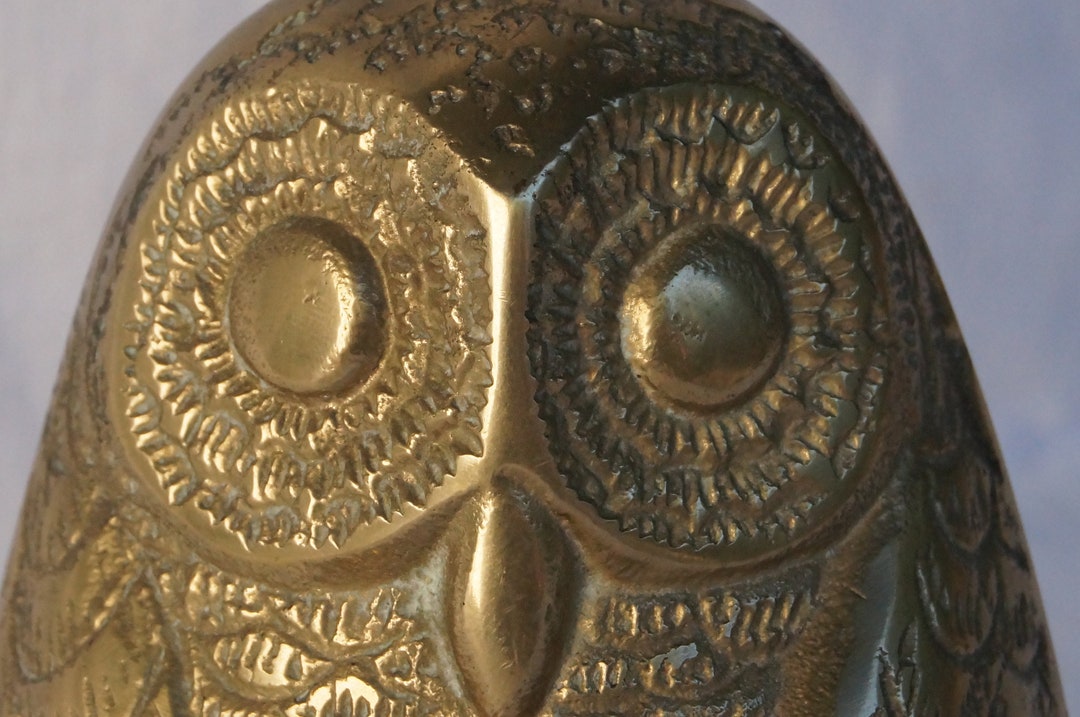 Vintage Yellow Copper Owl Statue, 1950s - Etsy