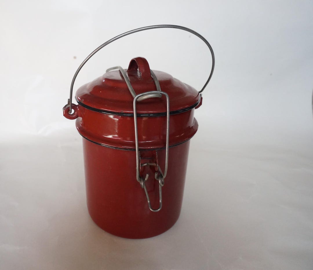 Vintage French Red Enamel Lunch Box, 1950s - Etsy