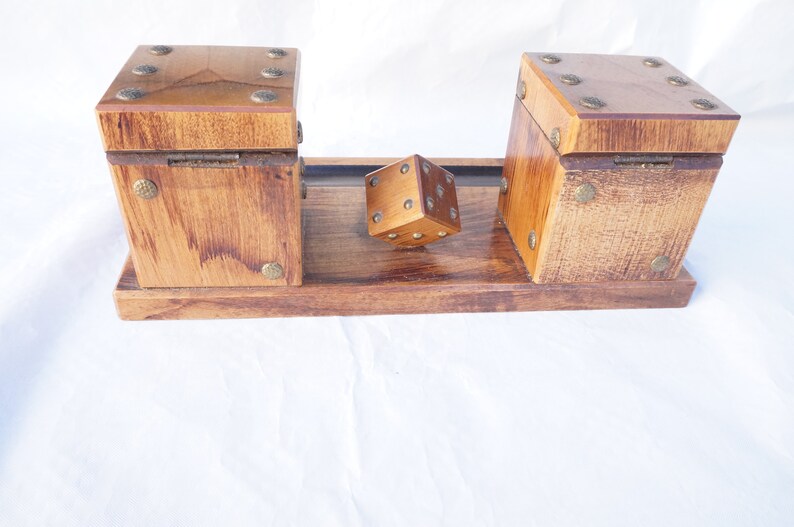 Double wooden inkwell 1950s | Etsy