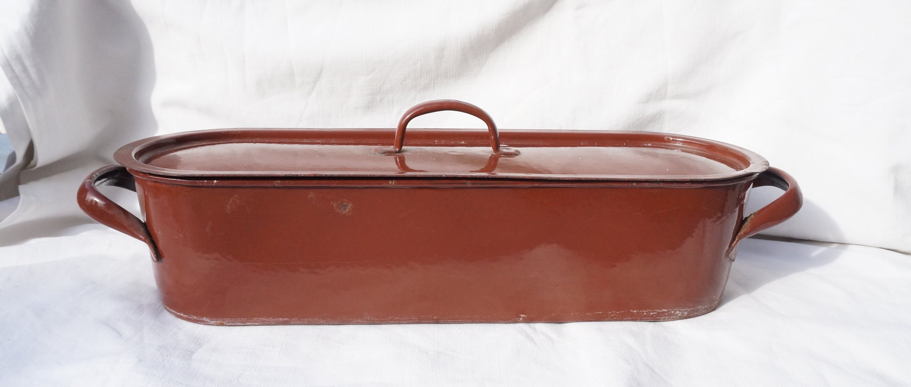 Antique Enamel Fish Kettle 1930s - Etsy