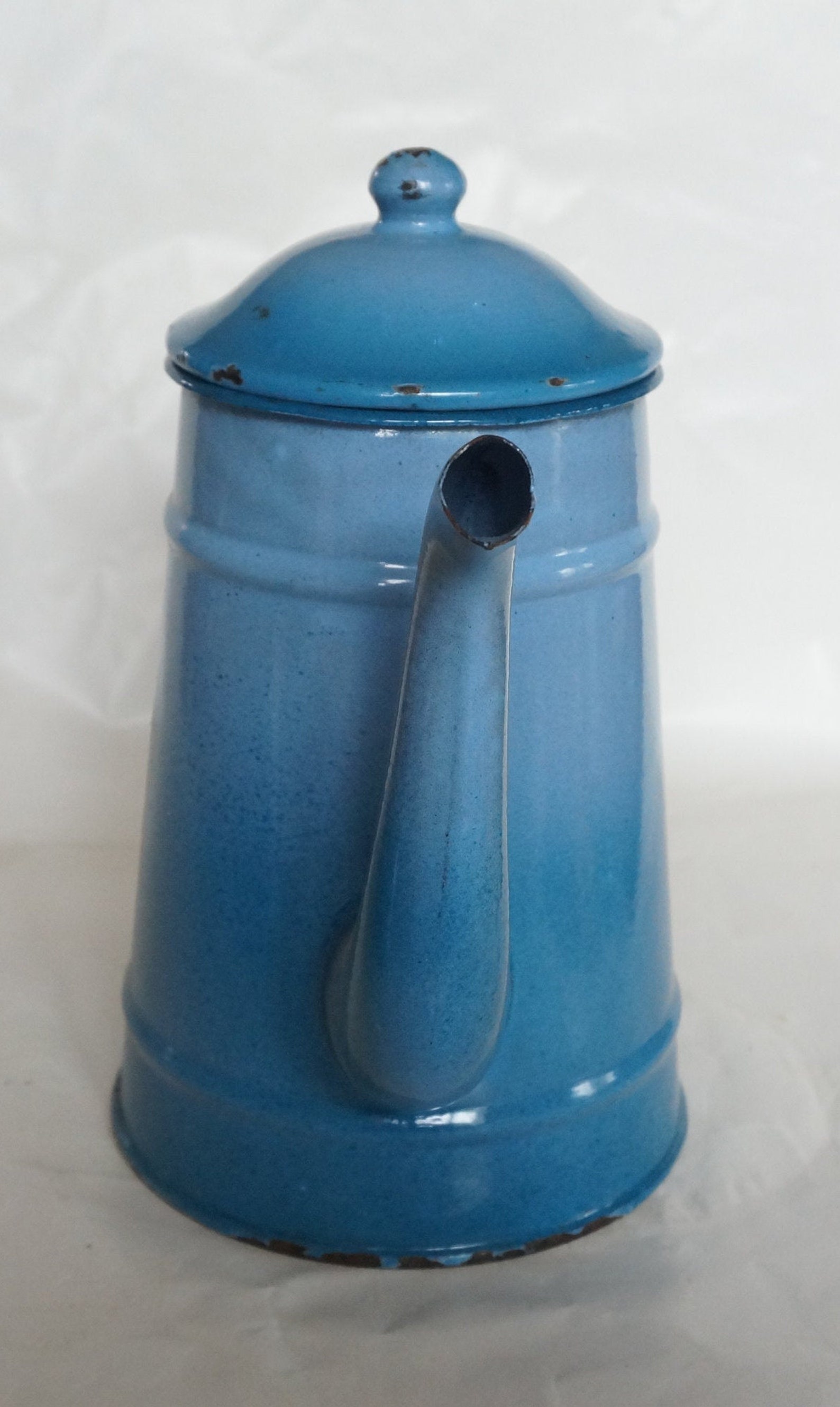 French Vintage Enamel Blue Coffee Pot - Etsy