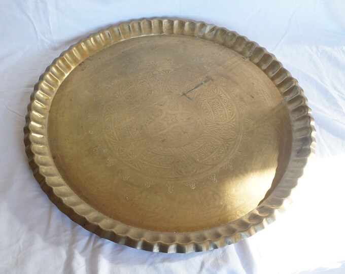 Extra Large Vintage Brass Tray, Serving Tray, Brass Tray, Cocktail Tray ...