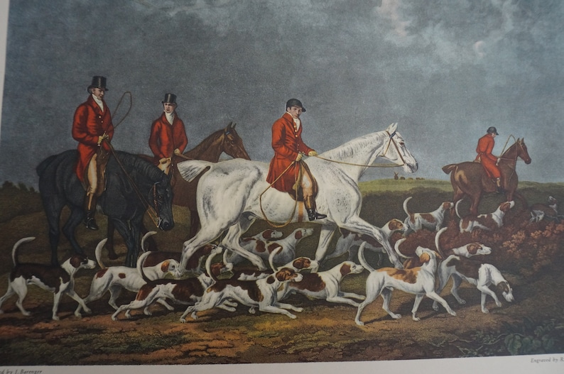 The Earl of Derby's Stag Hounds Painted by J. Barenger - Etsy