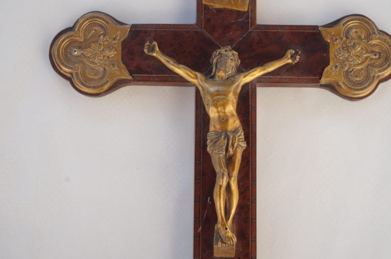 Bronze Crucifix and Elm Burl, 1800s - Etsy