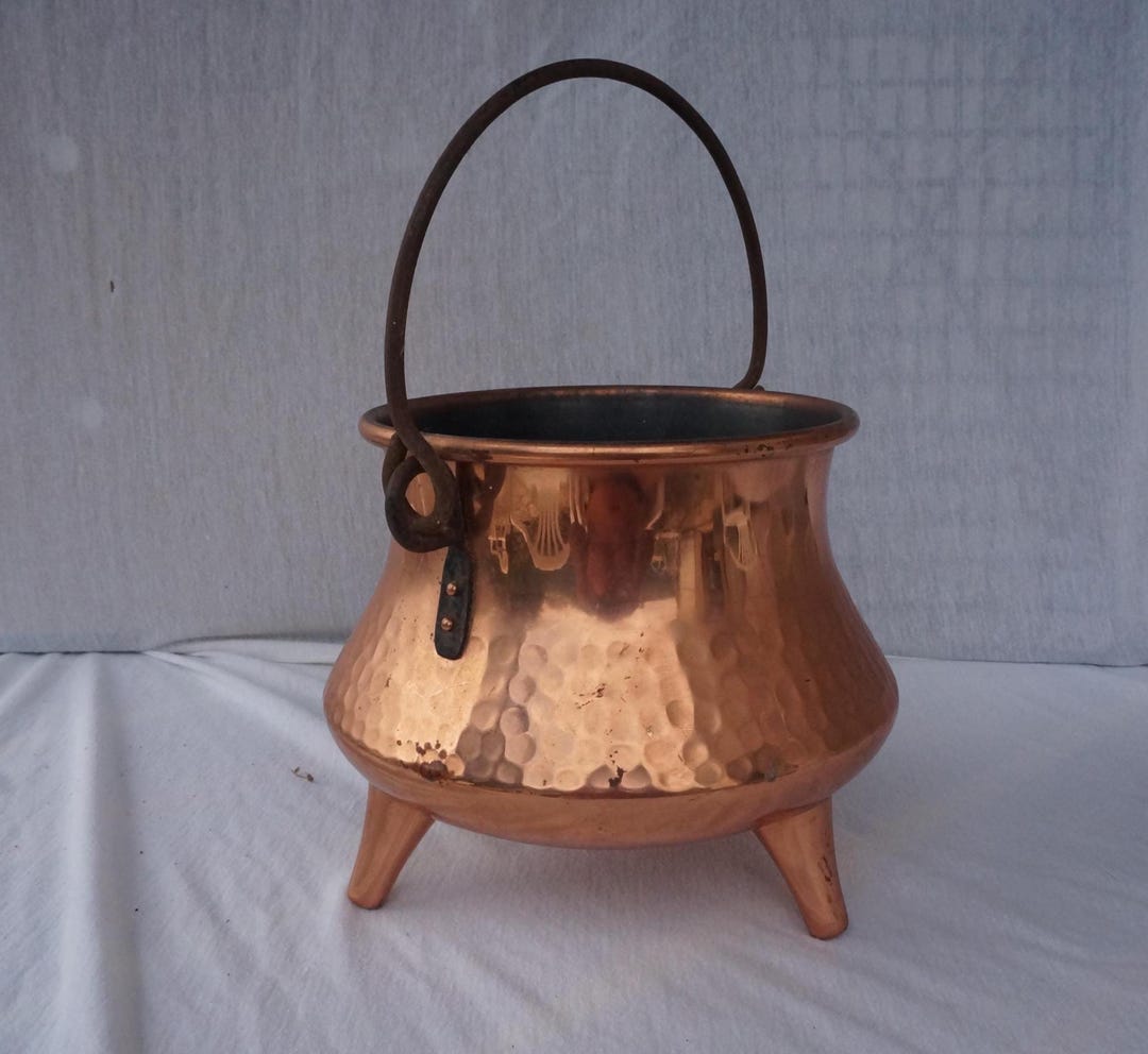 Hammered Copper Villedieu Cauldron Made in France, Vintage French ...