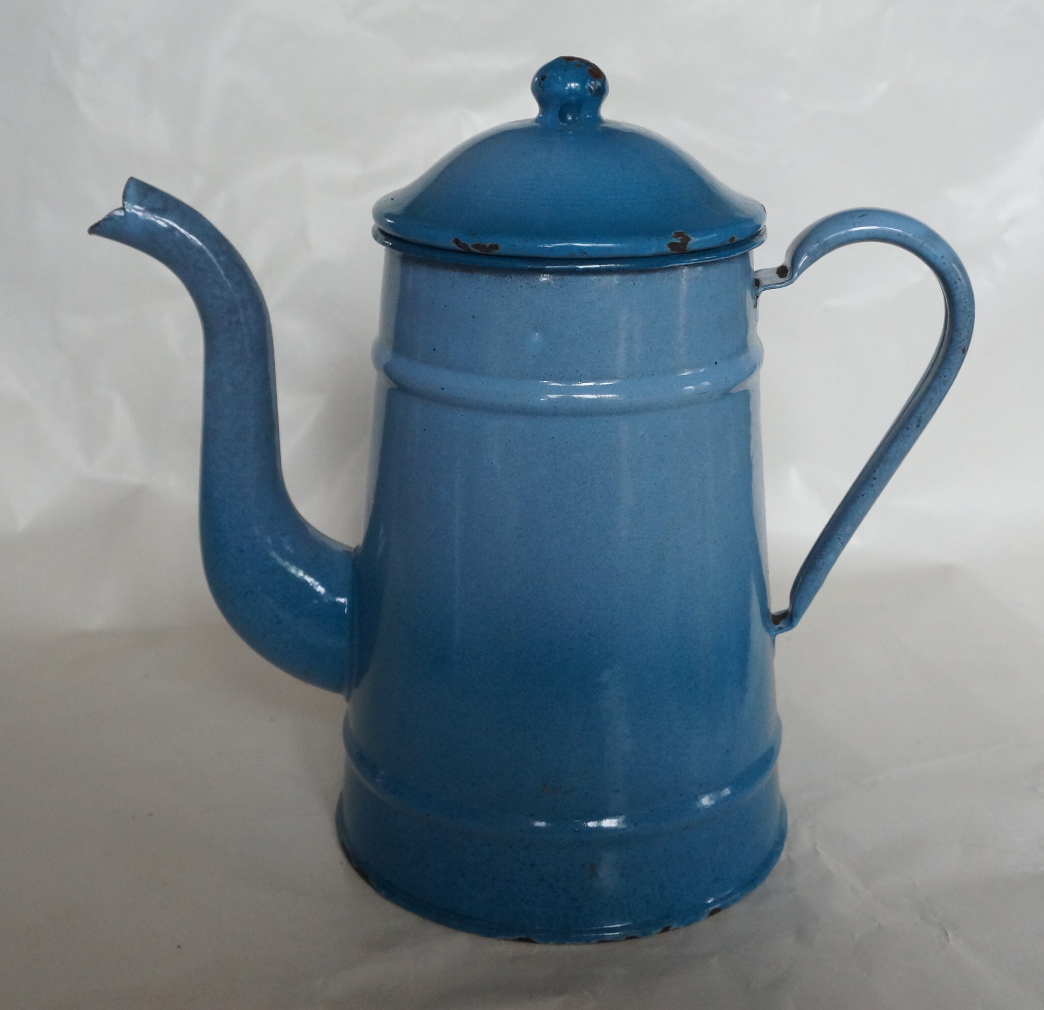 French Vintage Enamel Blue Coffee Pot - Etsy