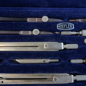 Vintage Technical Drawing Case Set, Riefler of Munich, Germany, 1950s ...