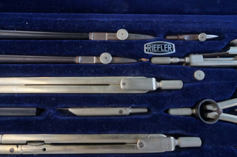 Vintage Technical Drawing Case Set, Riefler of Munich, Germany, 1950s ...
