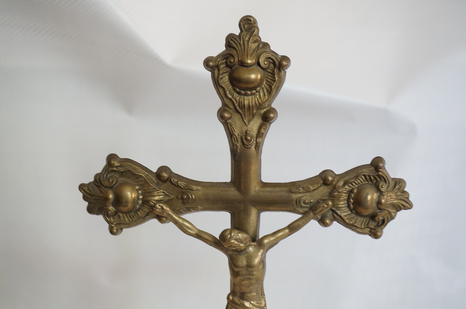 Large Brass or Yellow Copper Crucifix 1950s - Etsy