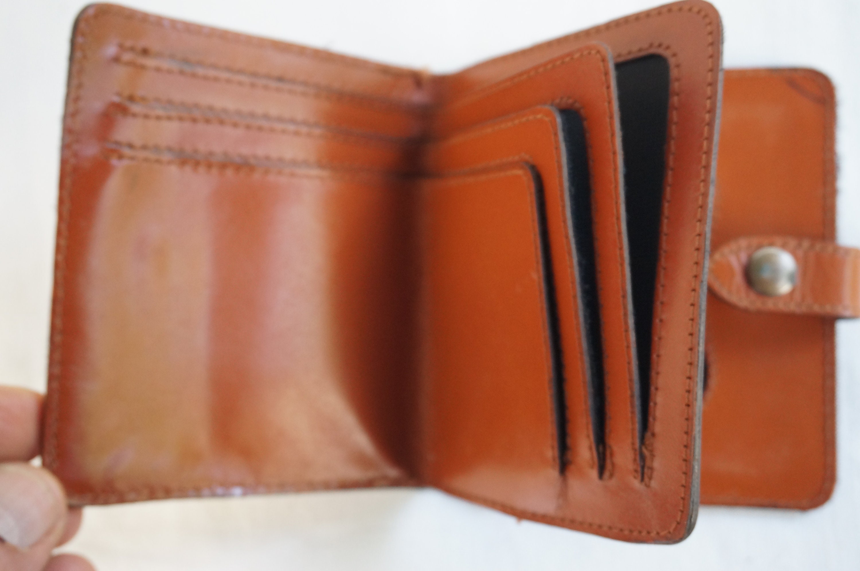 Vintage Brown Leather Billfolds and Cardholders - Etsy