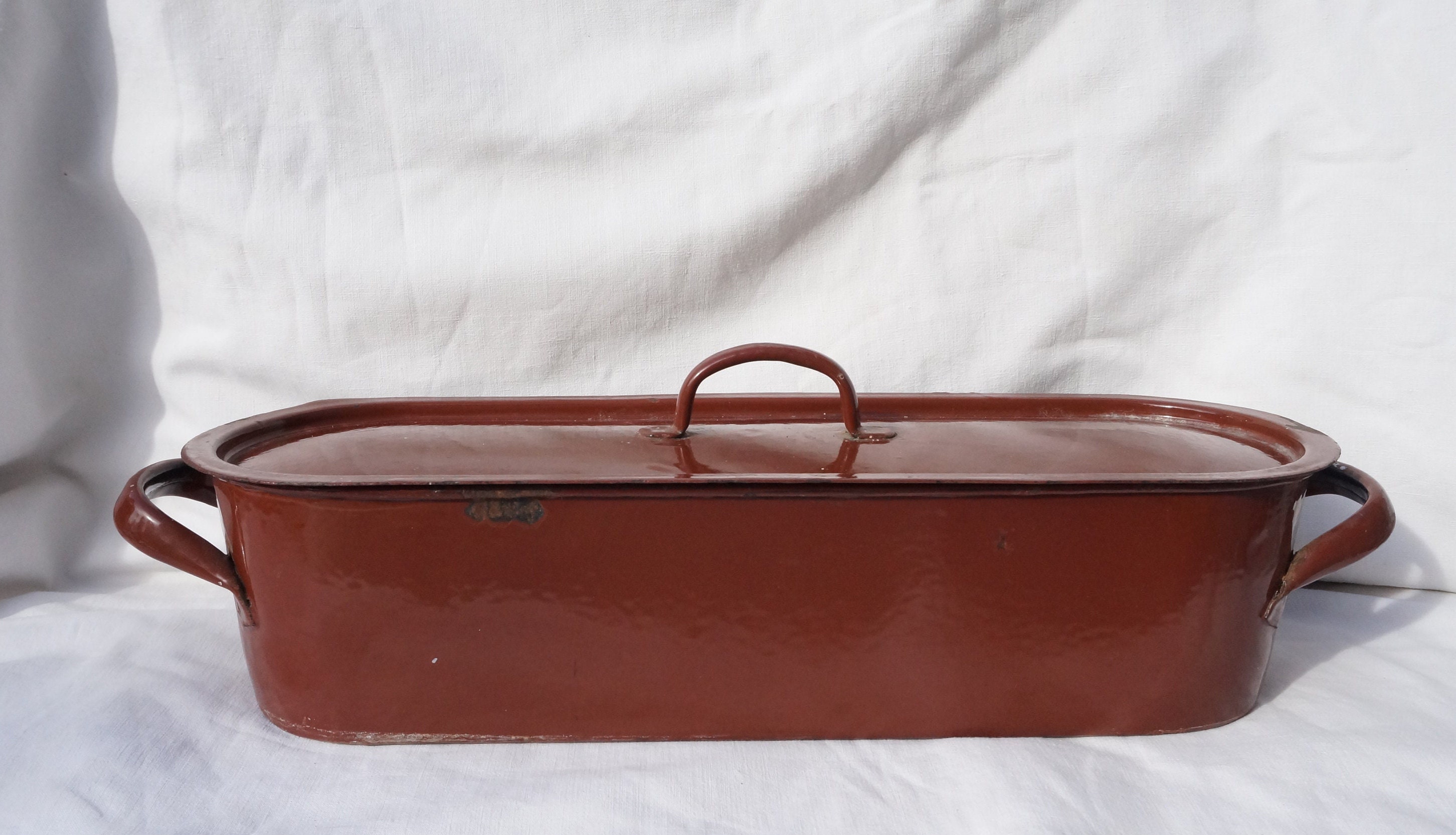 Antique Enamel Fish Kettle 1930s - Etsy