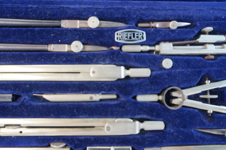Vintage Technical Drawing Case Set, Riefler of Munich, Germany, 1950s ...