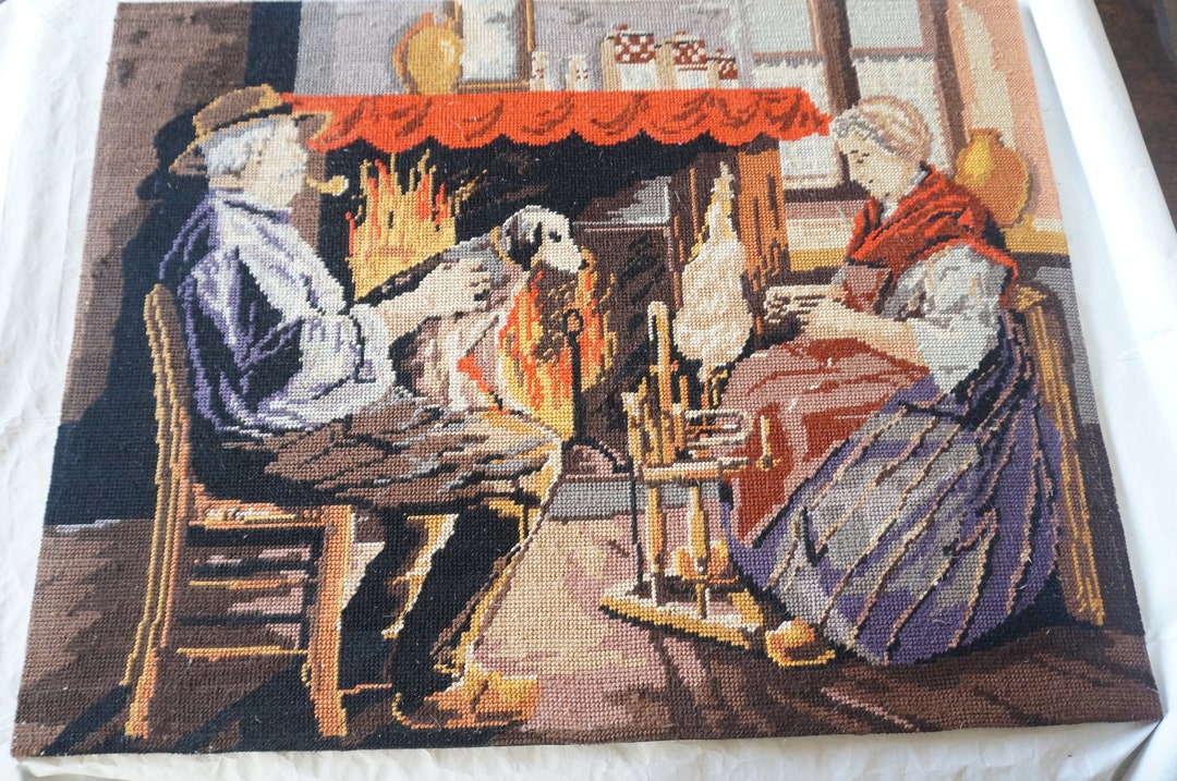 Canvas, the Vigil in Front of the Fireplace, Wall Art, Wall Tapestry ...