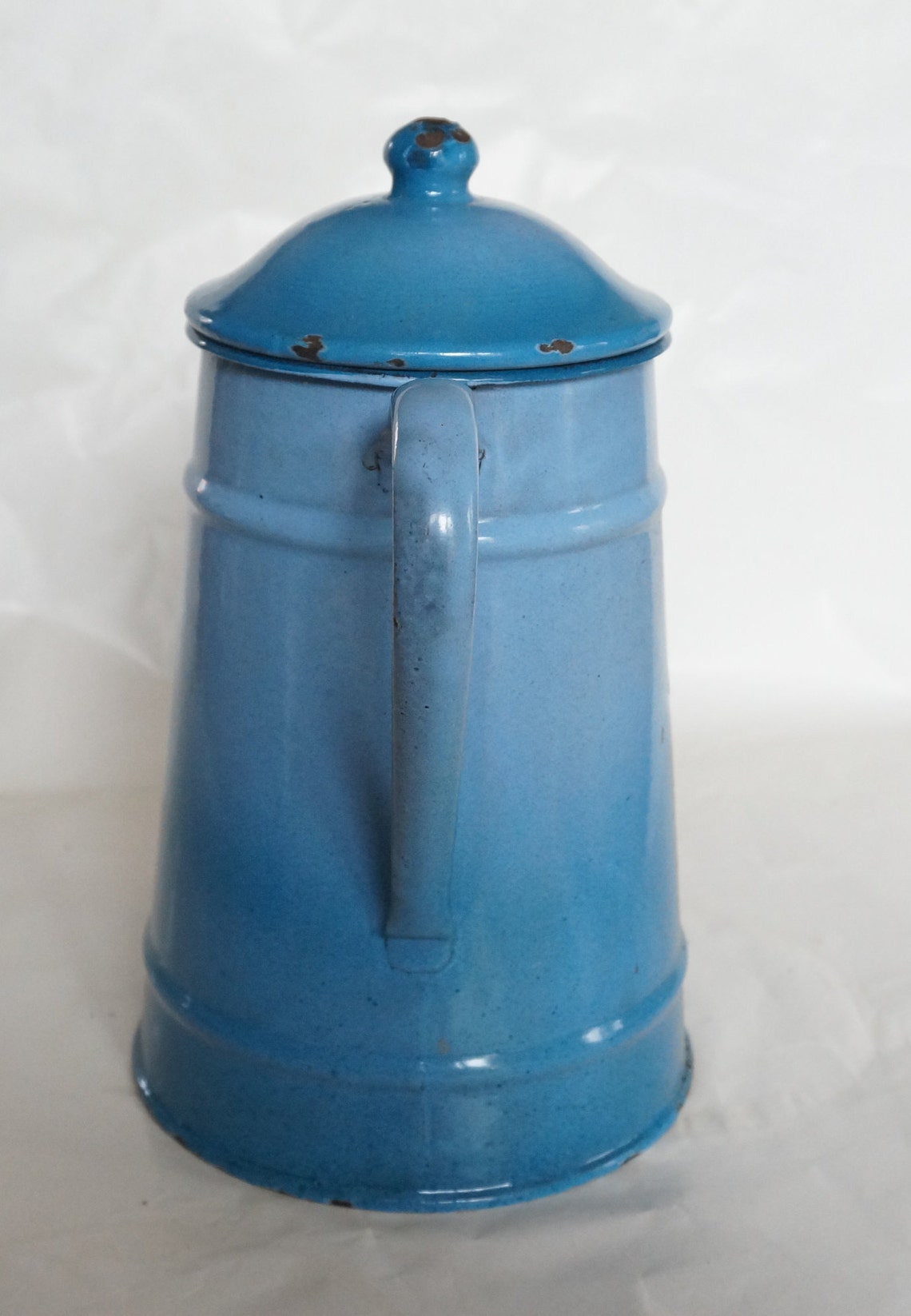 French Vintage Enamel Blue Coffee Pot - Etsy