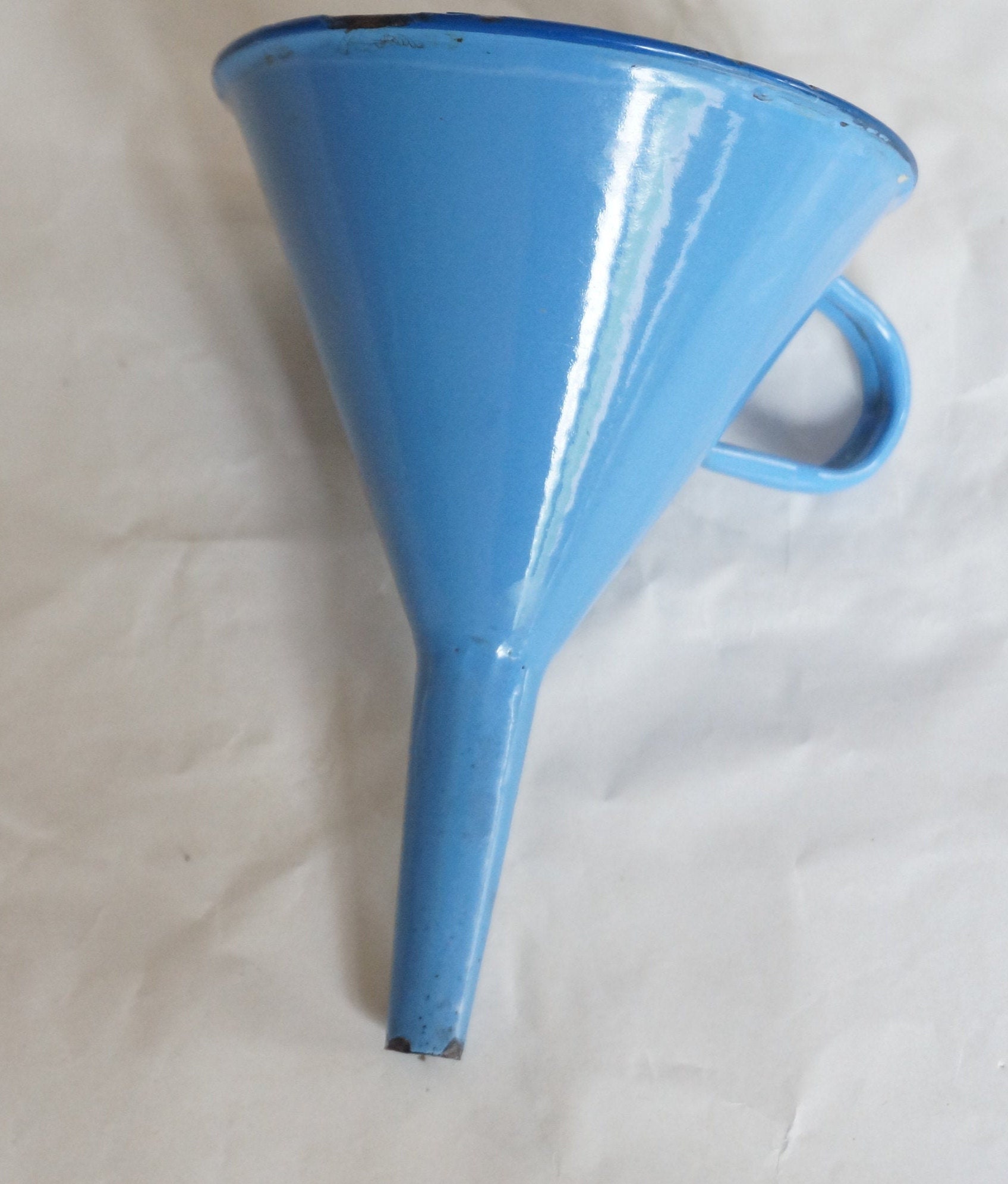 Antique Blue Enamel Funnel Rustic Decor Large antique Wine | Etsy