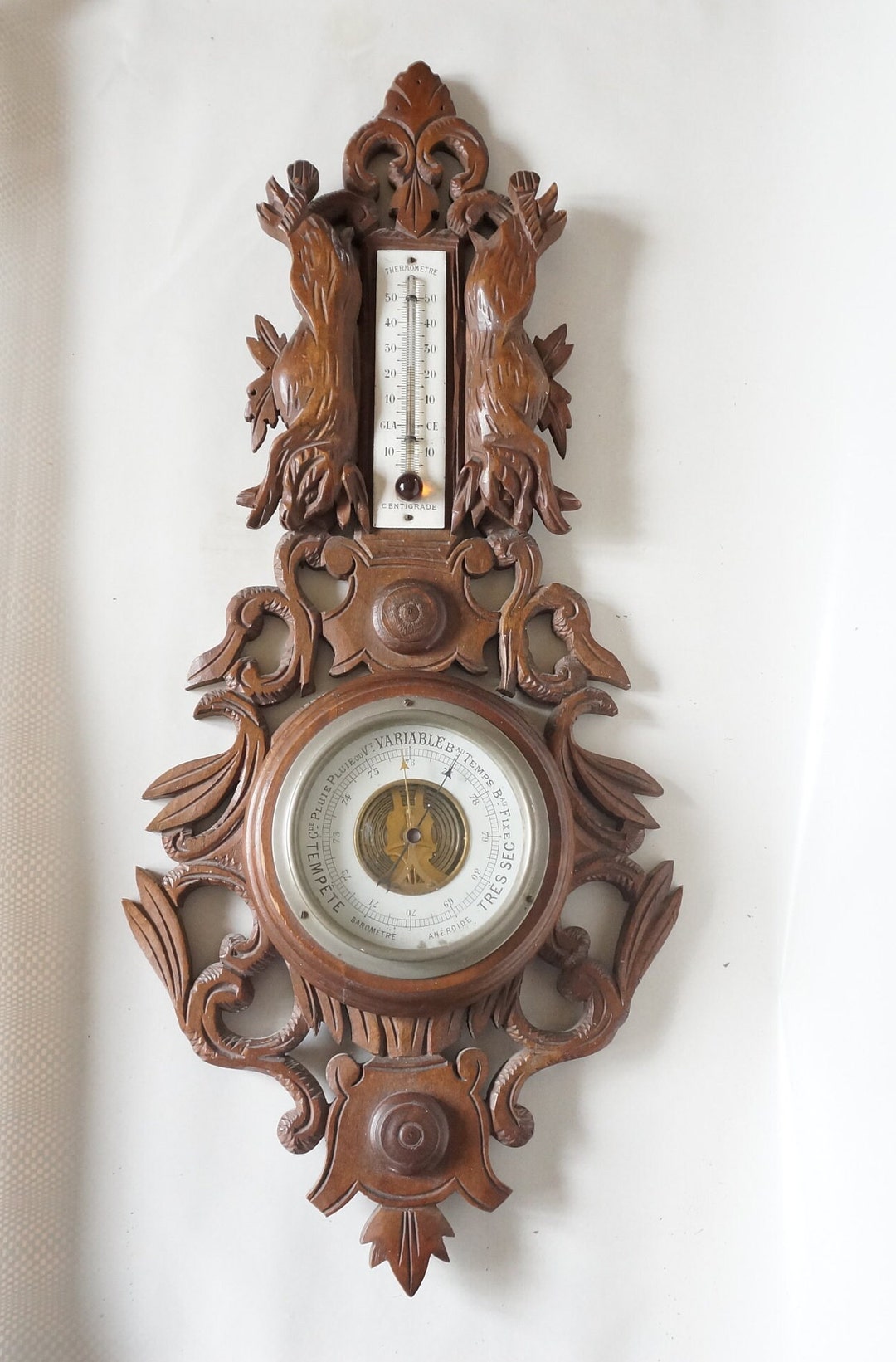 Antique Barometer Thermometer Set, Rustic French Wall Decor - Etsy