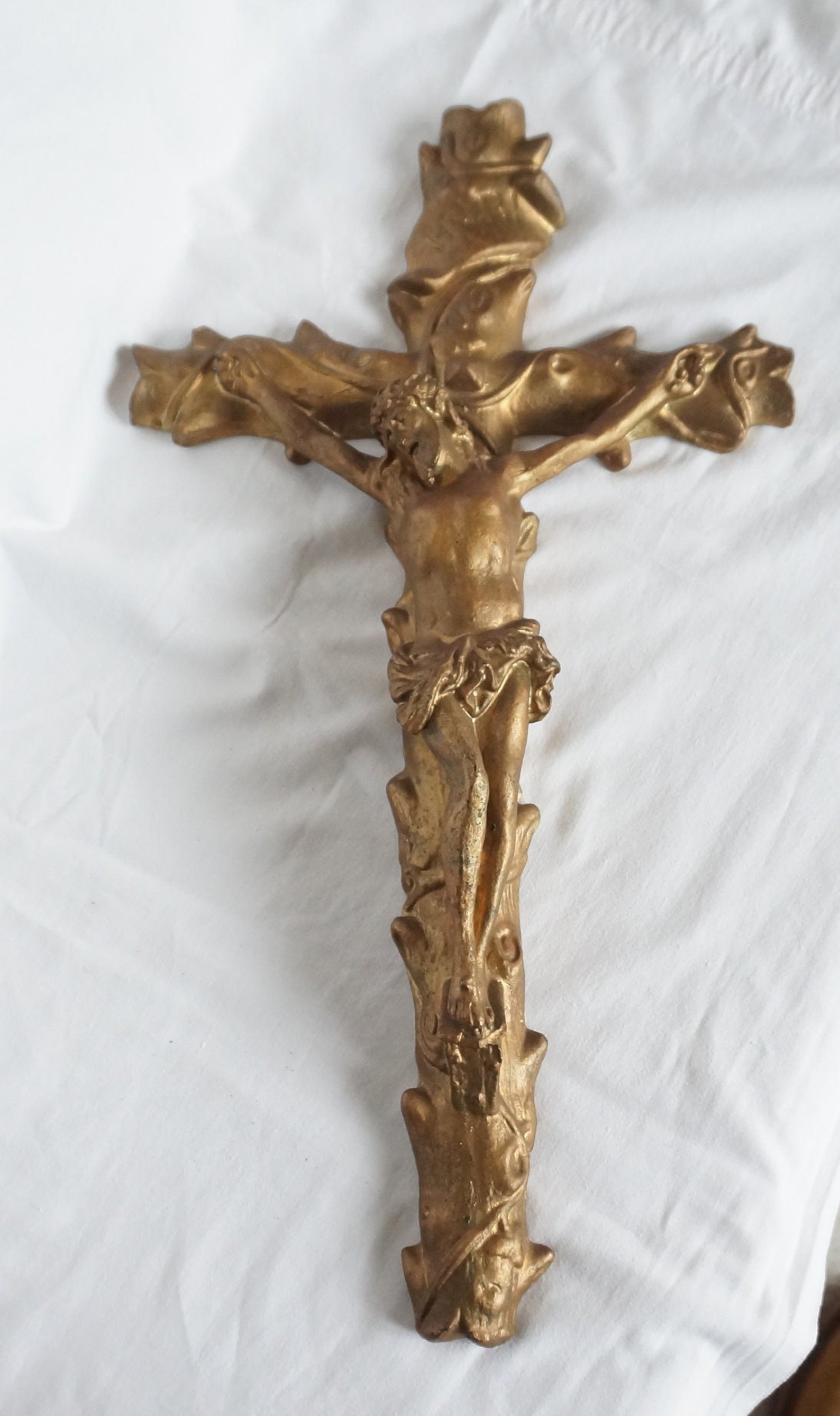 Large Golden Crucifix From the 19th Century Religious Wall - Etsy