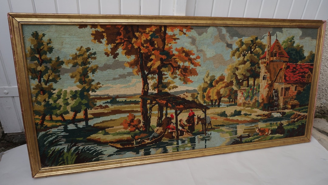 Framed French Country Canvas, French Canvas Tapestry, Wall Hanging ...