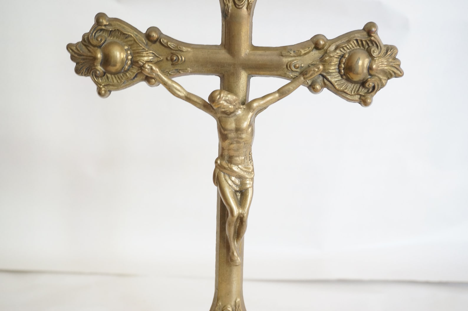 Large Brass or Yellow Copper Crucifix 1950s - Etsy