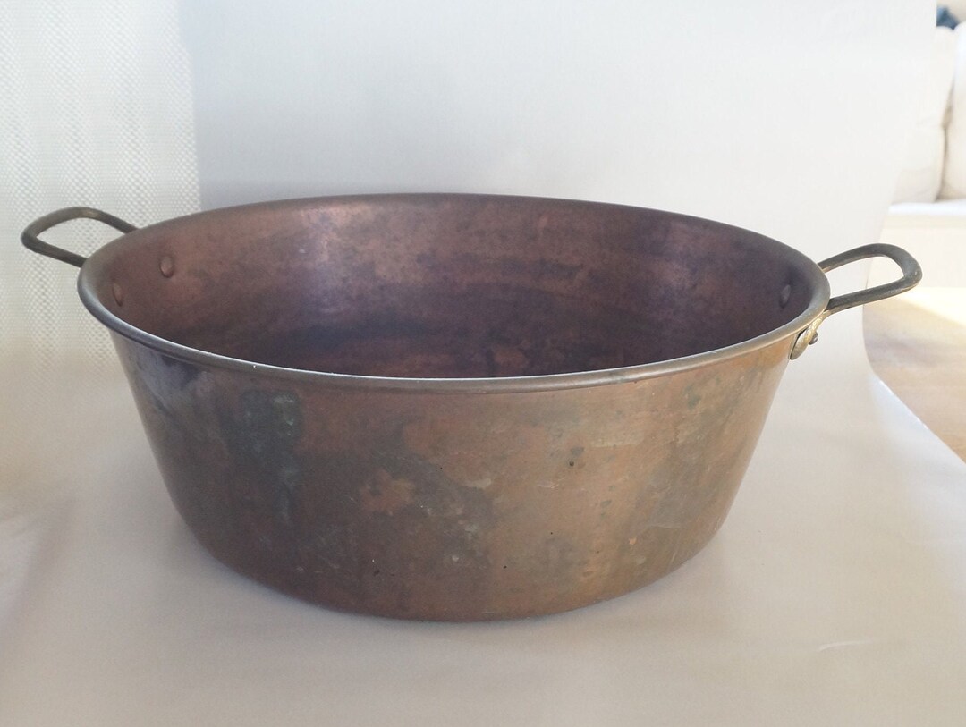 Vintage French Copper Jam Pan, French Cookware Pot, Copper Basin - Etsy