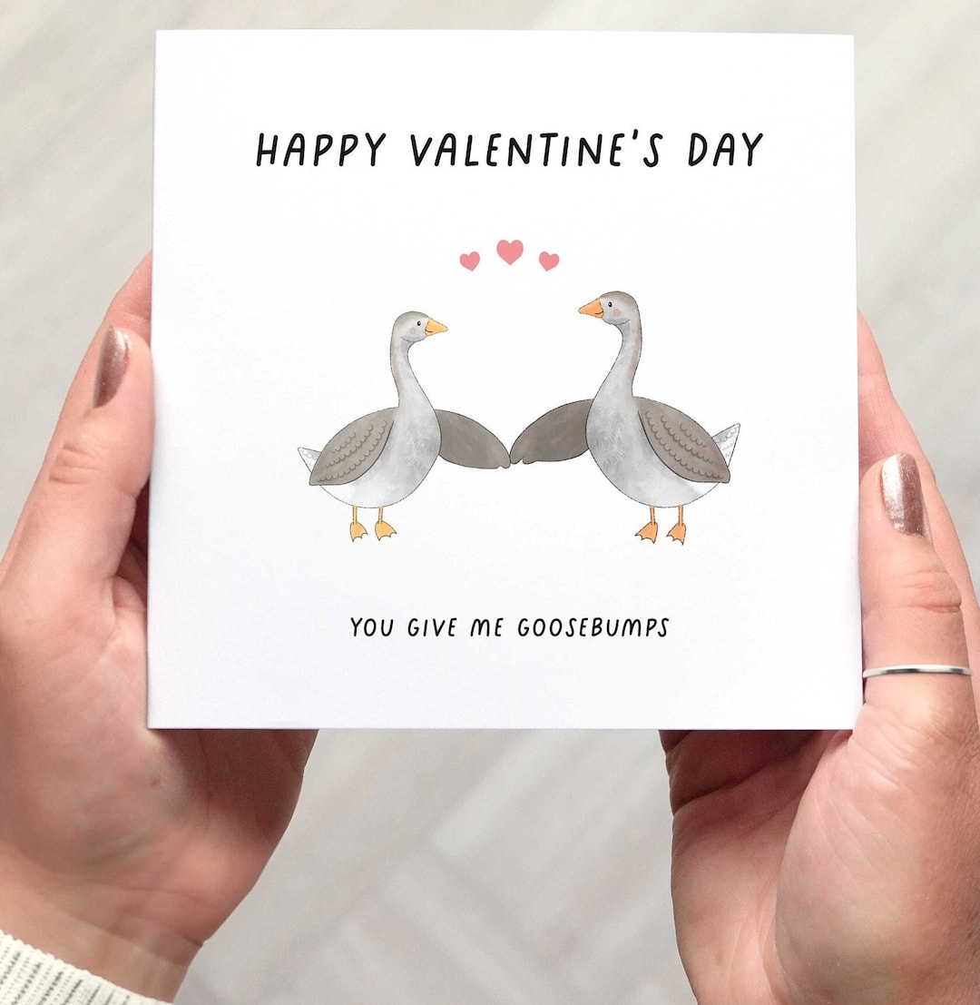 Cute Valentines Card, You Give Me Goosebumps, Goose Card, for Him, for ...
