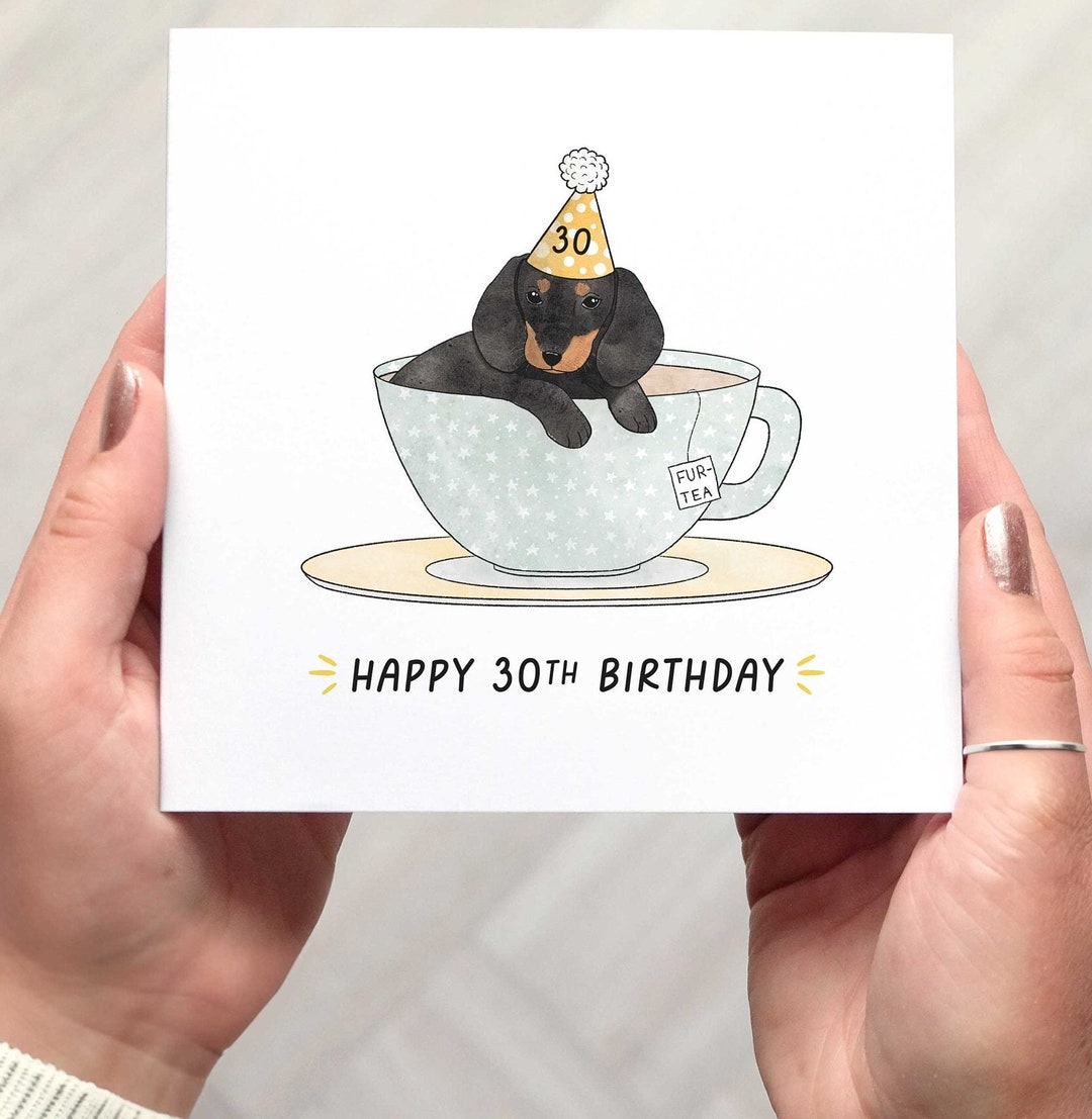 Funny 30th Birthday Card for a Friend - Happy Fur Tea Eth Birthday ...