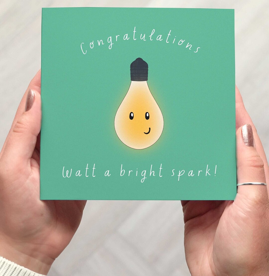 Pun Congratulations Bright Spark Card, Exam Results Congratulations ...