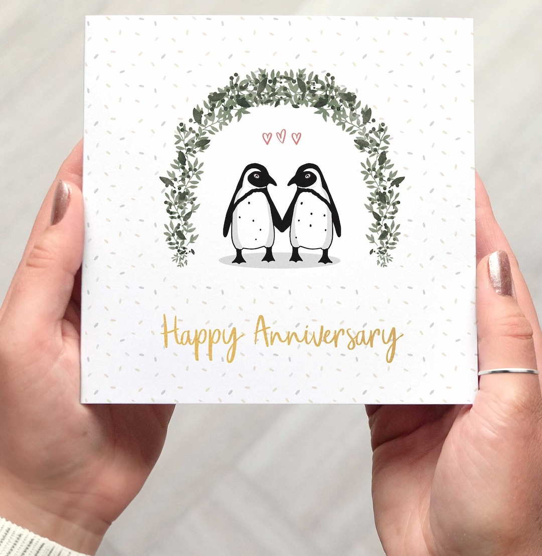 Penguin Anniversary Card, for Husband, for Wife, for Friends, for ...