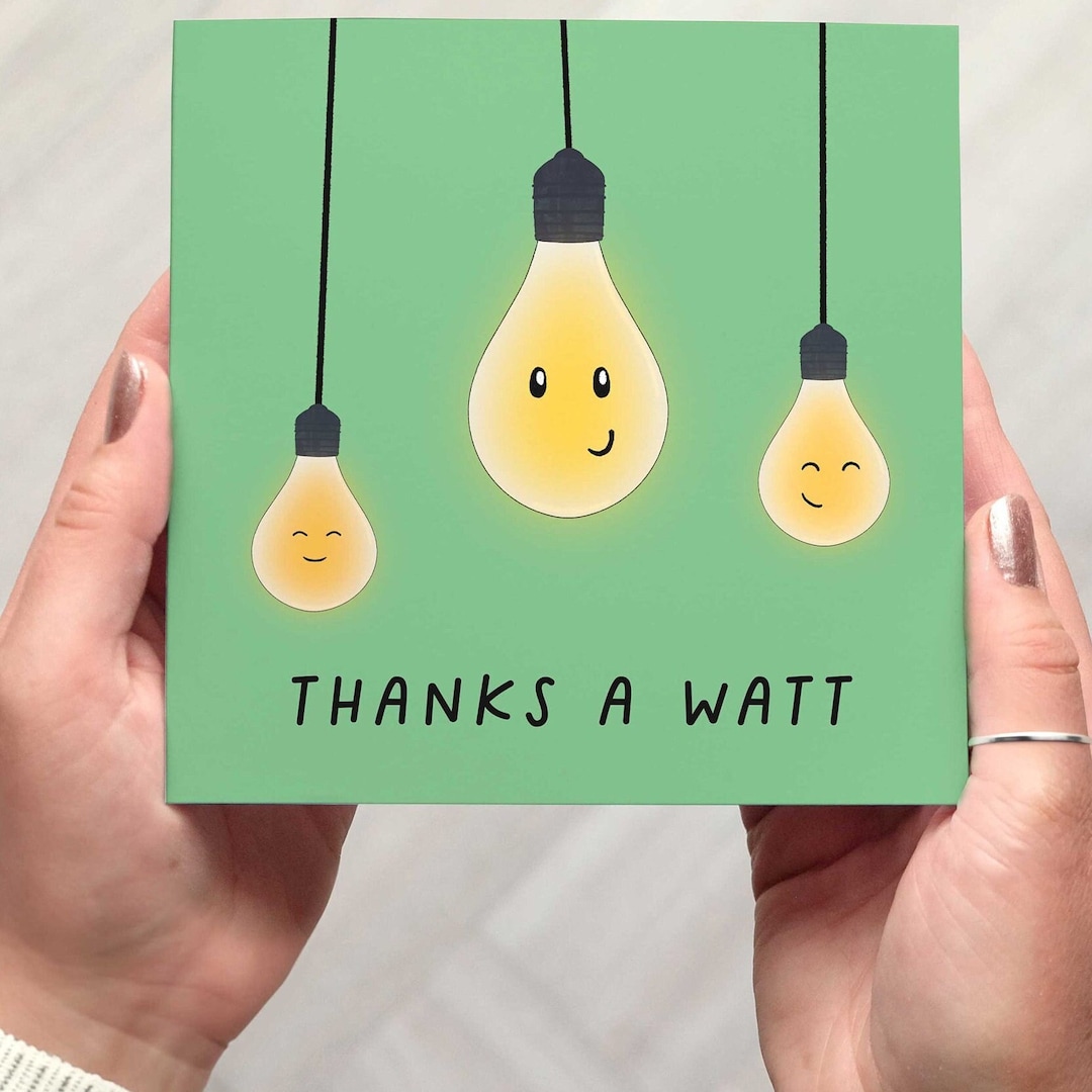 Funny Thank You Card, Pun Thank You Card With Cute Illustrations ...
