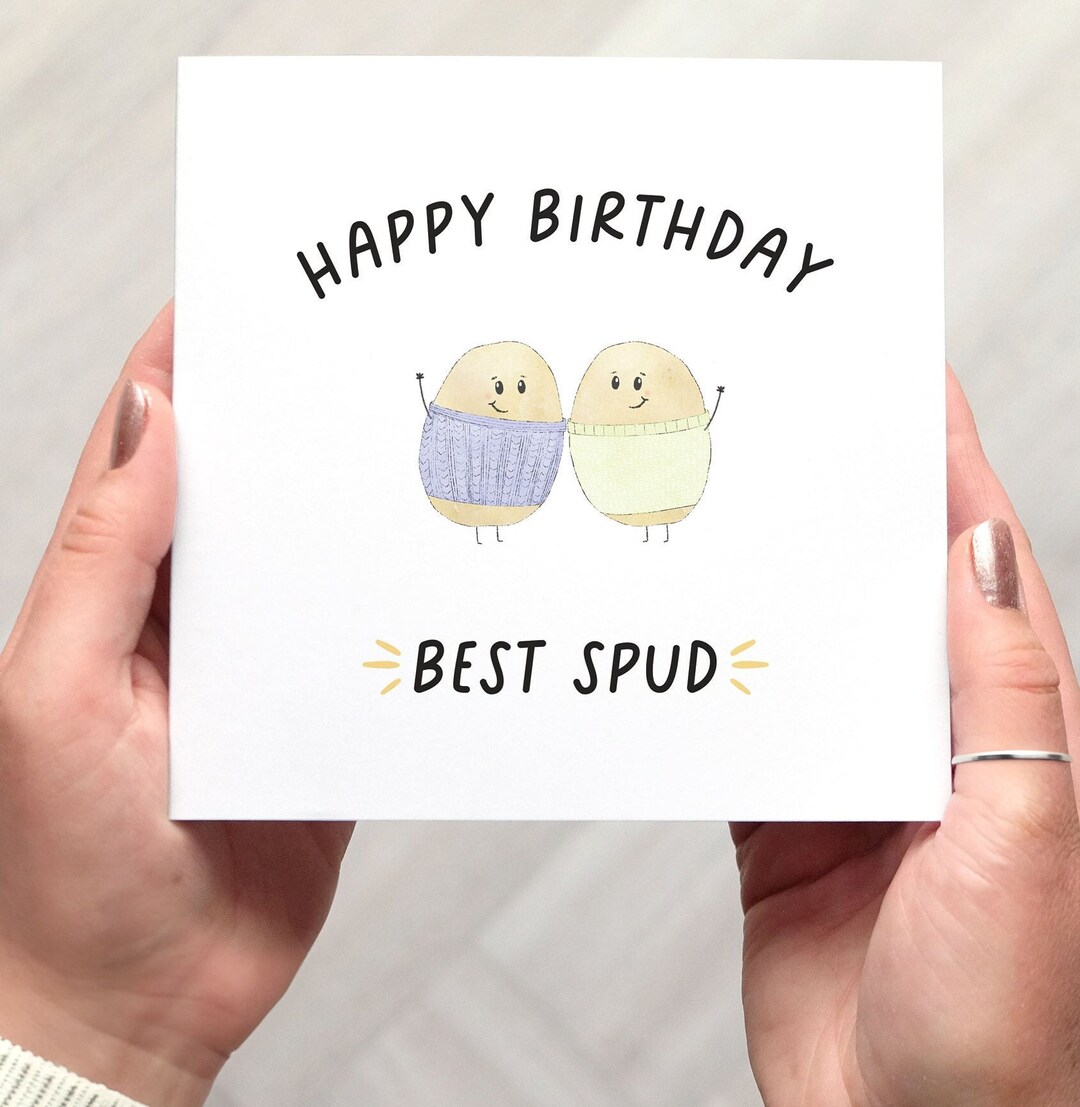 Best Spud Pun Birthday Card for Best Friend, Funny Birthday Card for ...