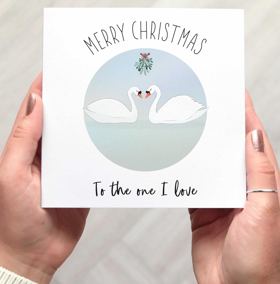 Swans Christmas Card for Significant Other - Etsy
