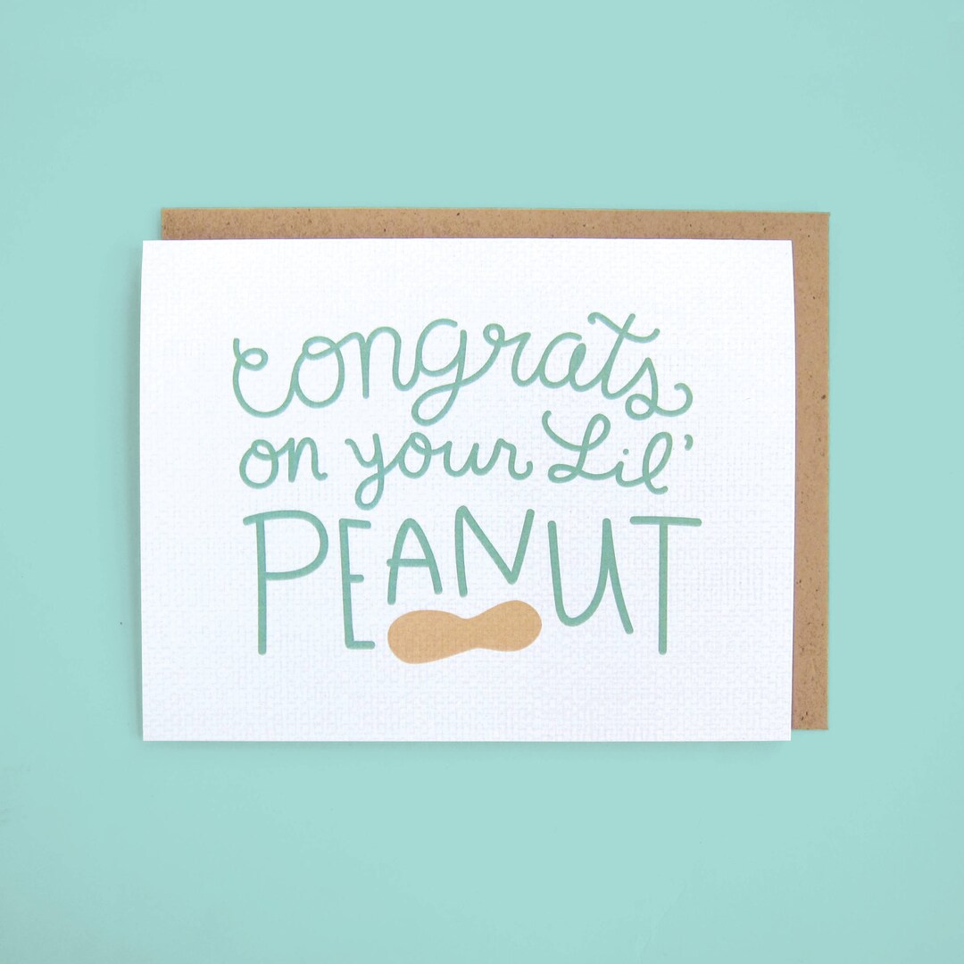 Congrats Lil Peanut Baby - Greeting Card - Etsy