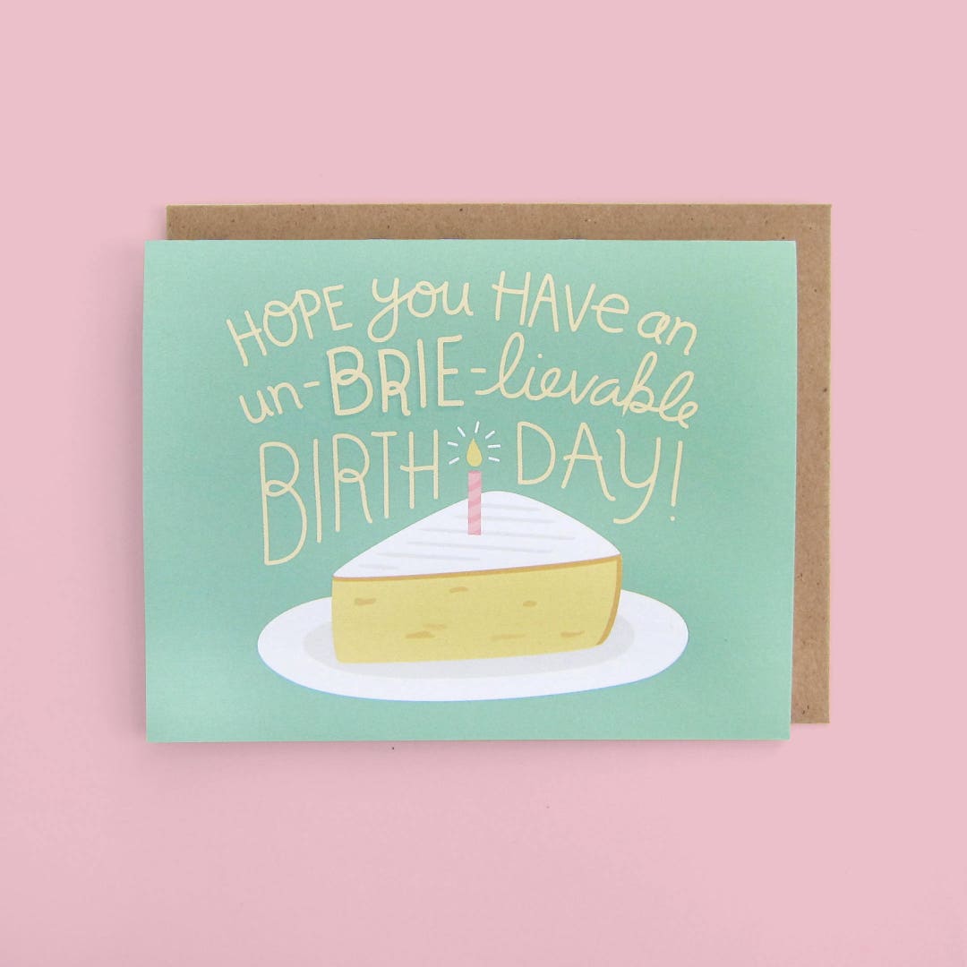 Birthday Card Brie Cheese - Greeting Card - Etsy