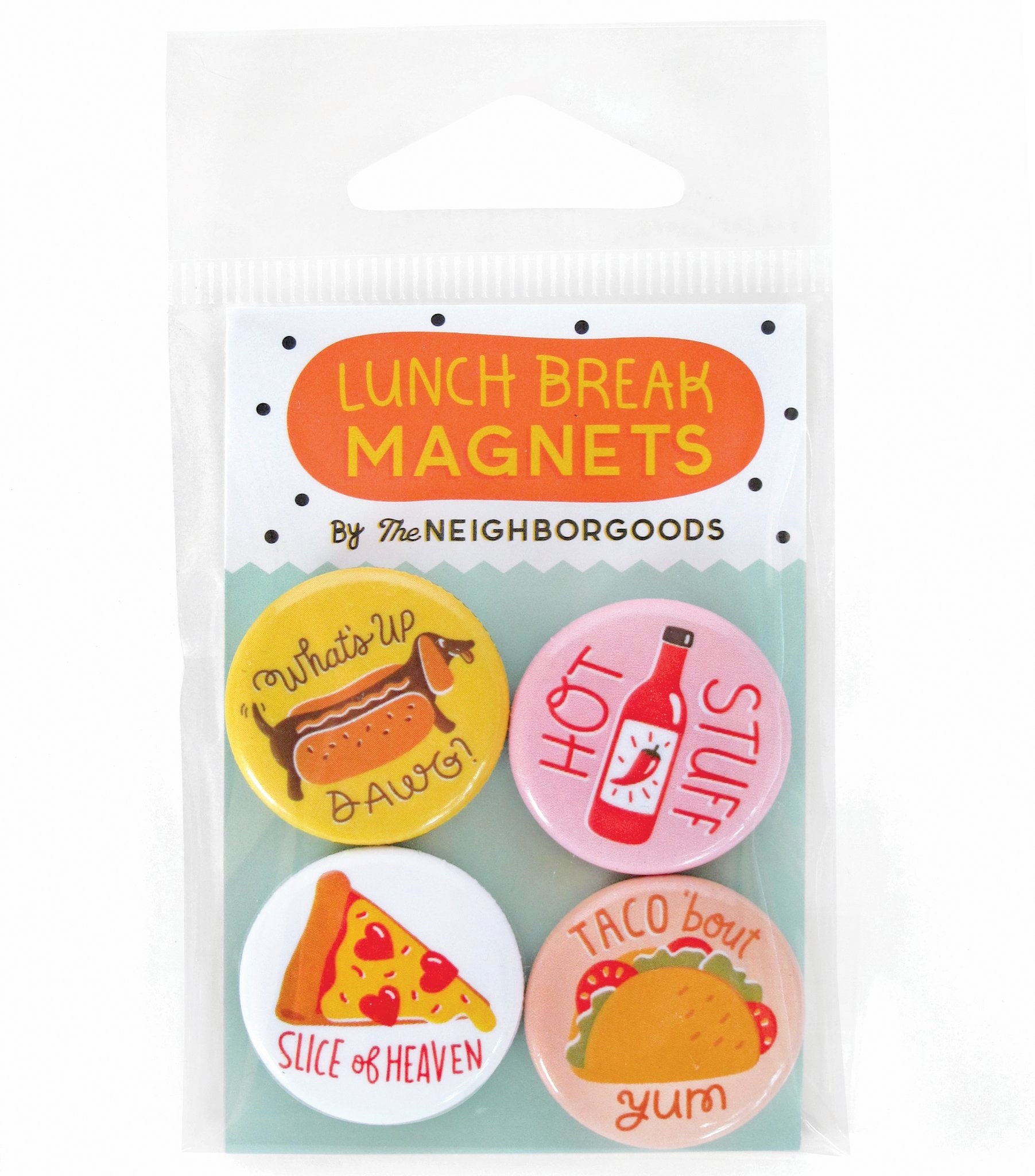 Lunch Break Magnet Set, Hot Dog Magnet, Hot Sauce Magnet, Pizza Magnet ...