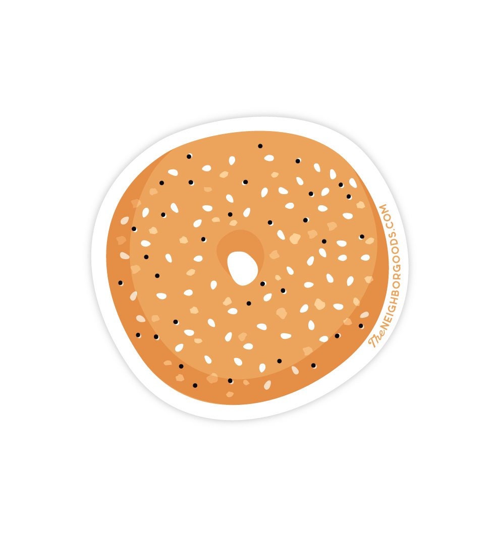 Bagel Sticker, Food Sticker, Sticker, Vinyl Sticker - Etsy