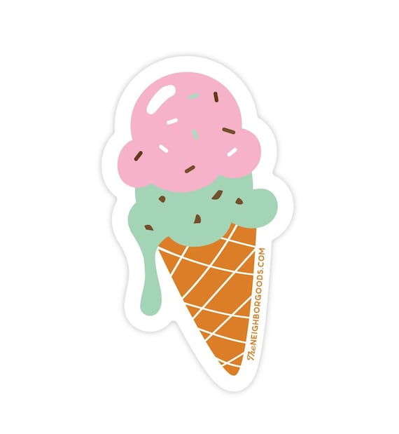 Ice Cream Sticker Dessert Sticker Food Sticker Fun Sticker | Etsy